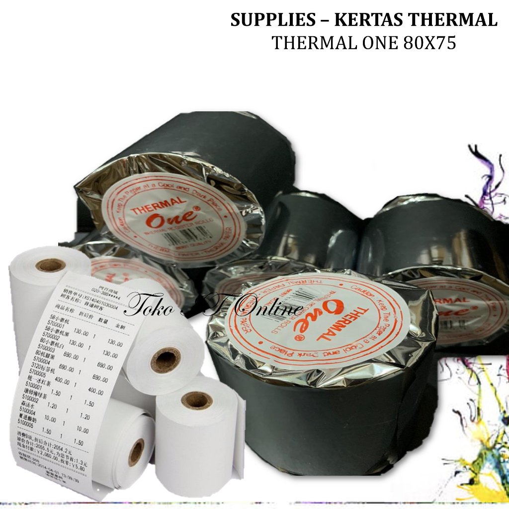 Jual Thermal ONE 80x80 mm Paper 80mm Struk Thermal Epson TMT82 Kertas ...