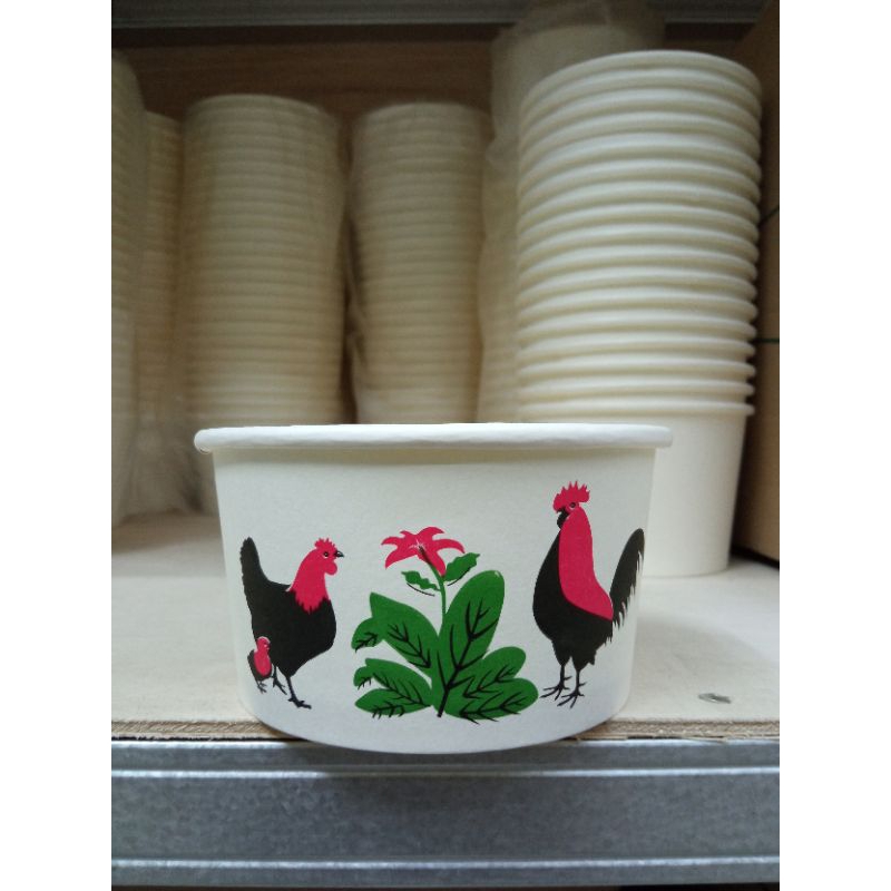 Jual Paper Bowl Mangkok Mangkuk Ayam Jago Papper Cup Rice Bwol Kertas ...