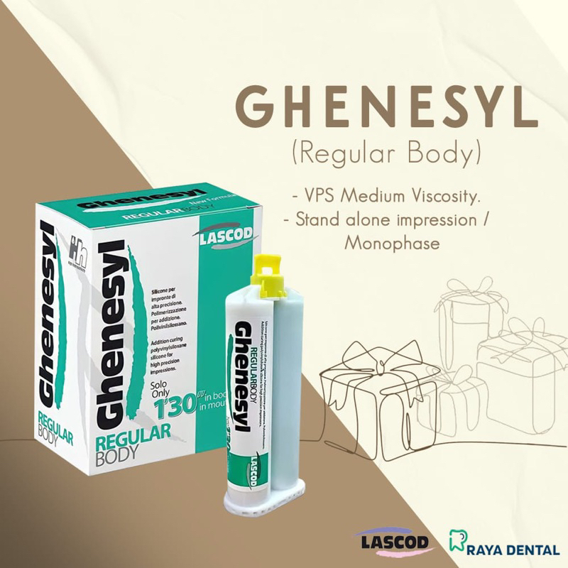 Jual LASCOD GHENESYL REGULAR BODY bahan cetak dental rubber base ...