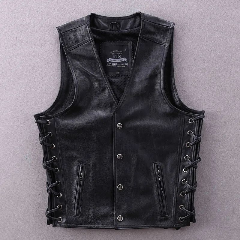 Jual Rompi kulit pria dan wanita vest leather vintage motorcycle ...