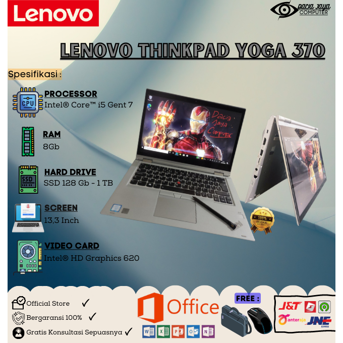 Jual Laptop Lenovo Thinkpad Yoga 370 2in1 Touchscreen Core i5 RAM 8Gb SSD 512Gb SLIM GARANSI ...