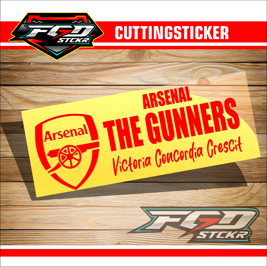 Jual Cutting Sticker ARSENAL THE GUNNERS Victory Concordia Crescit ...