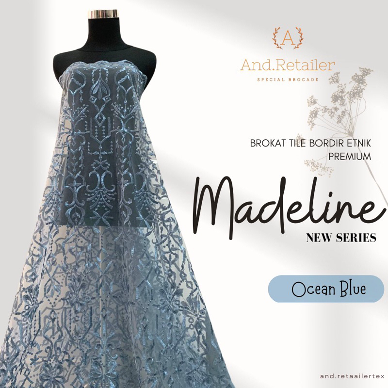 Jual Bahan Kain Kebaya Brokat Tile Etnik Madeline new Series Warna ...