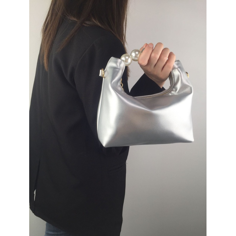 Jual Tas Selempang Kulit Wanita Tas Cewek Handbag Mutiara Rantai Mini ...