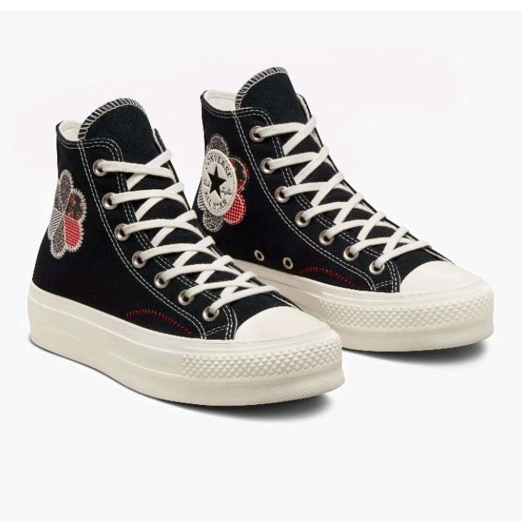 Jual Sepatu Sneakers Wanita CONVERSE CT AS Lift High Craft Patch Black ...