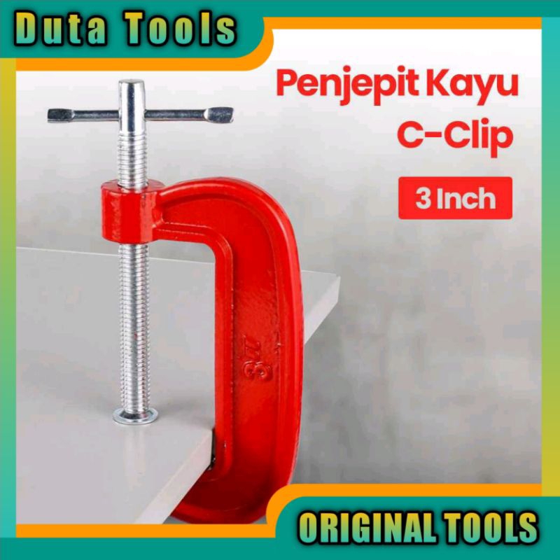 Jual Klem Penjepit Kayu 3 inch C-Clip Clamp Woodworking Carpentry ...