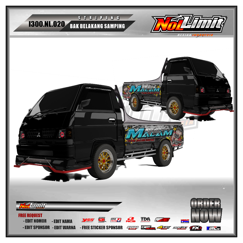 Jual Sticker STRIPING Variasi Mobil L300 Bak Samping kanan dan kiri ...