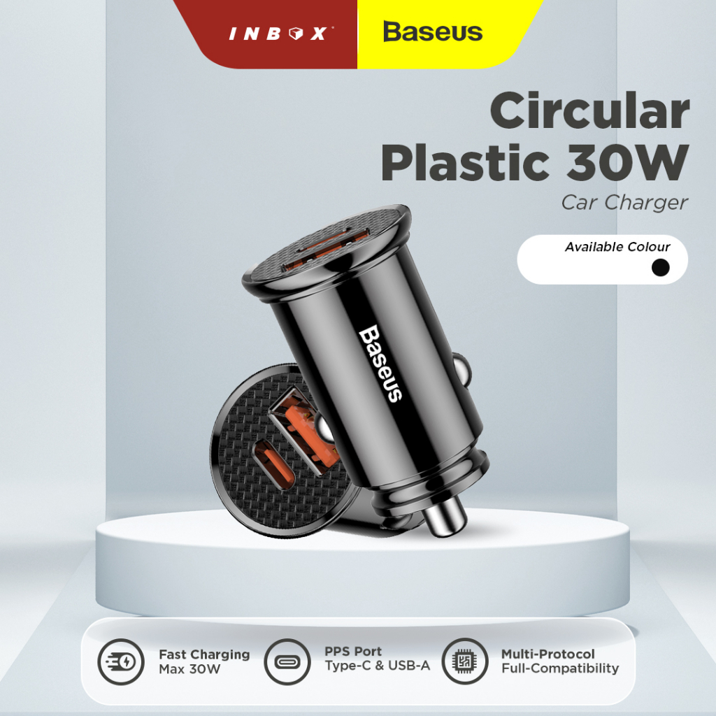 Jual Baseus - Charger Mobil - Circular Plastic 30W Type-C Quick charger ...