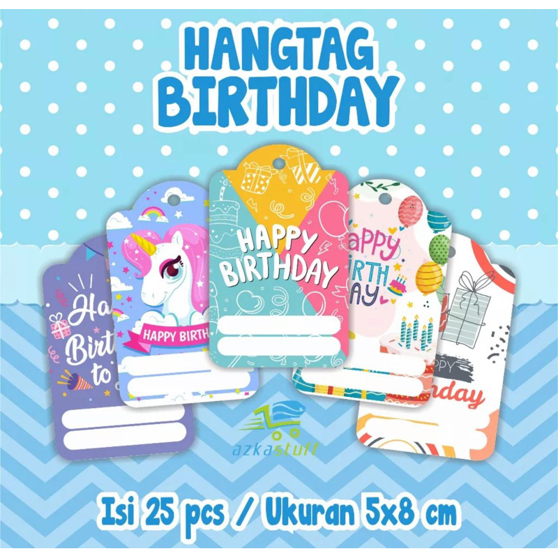Jual Hangtag Happy Birthday / Hang Tag Happy Birthday / Hang Tag Ultah ...