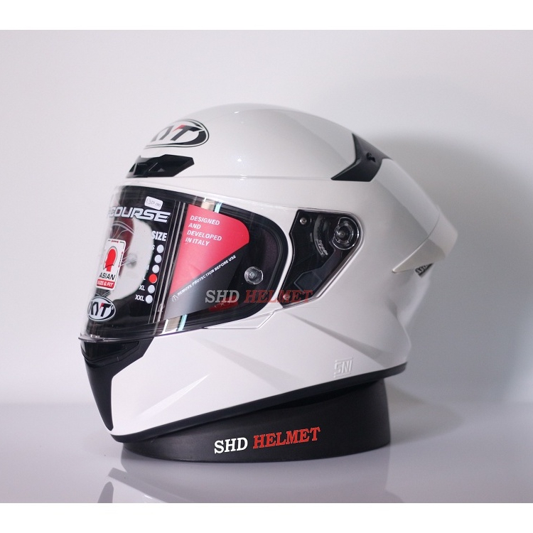 Jual Helm Full Face KYT TT Course Solid Plain White Putih | Shopee ...
