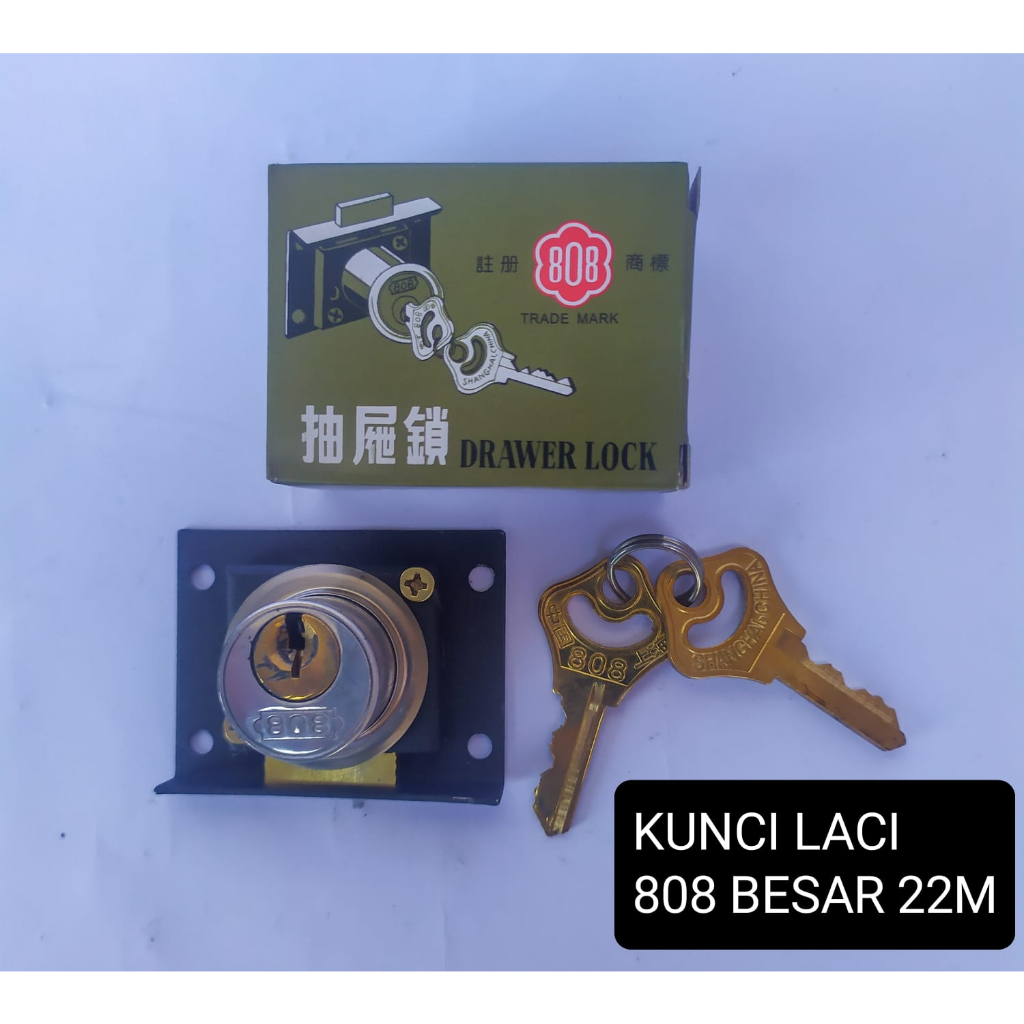 Jual Kunci Laci / Kunci Lemari / Kunci Loker 808 - 22 MM Kuningan ASLI ...