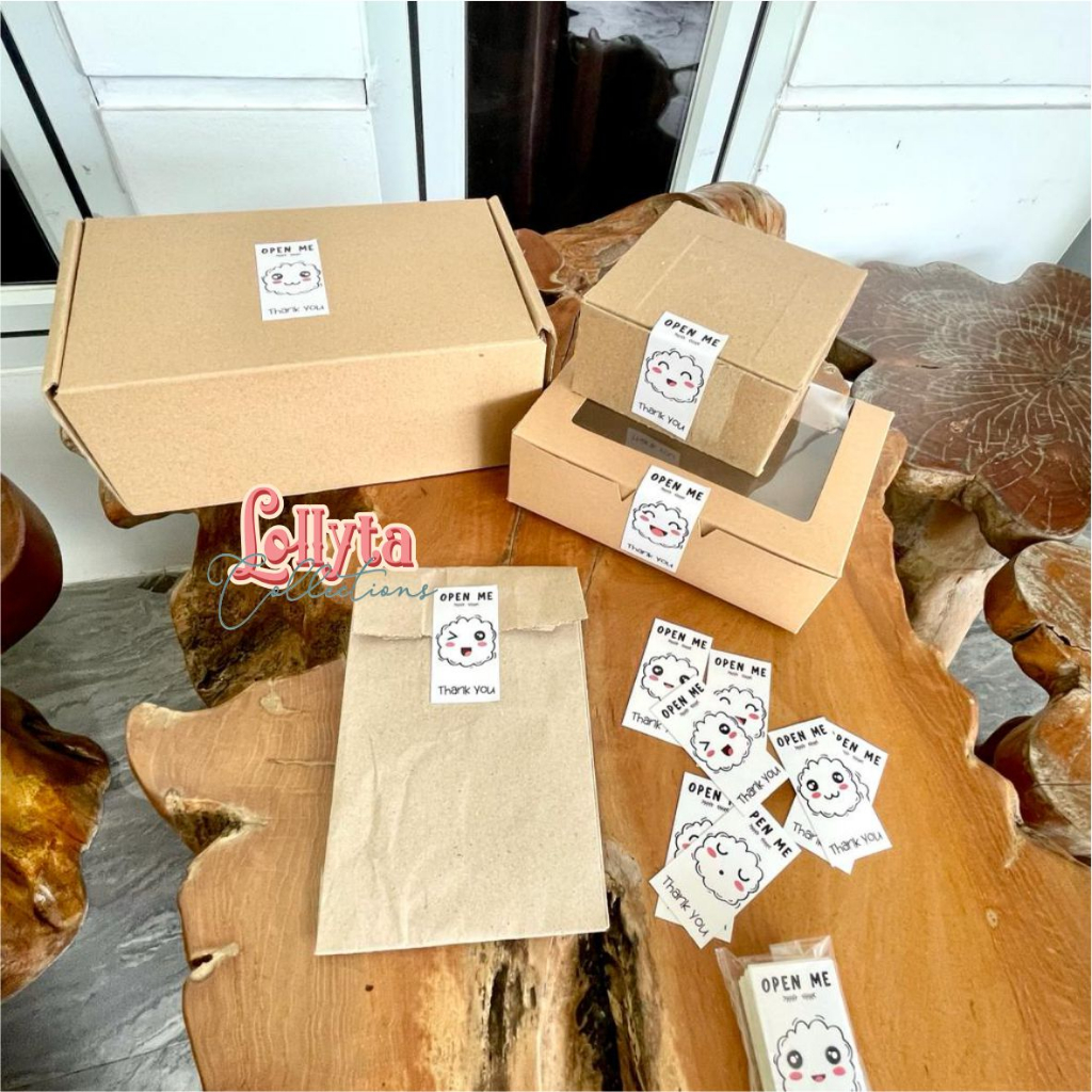 Jual Stiker cute tulisan thank you Open Me | Shopee Indonesia