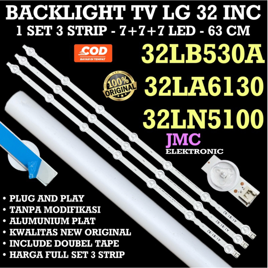 Jual BACKLIGHT TV LED LG 32 INCH 32LB530A 32LA6130 32LN5100-TA.ATIYLJD LAMPU LED BL 32IN 32 INC ...