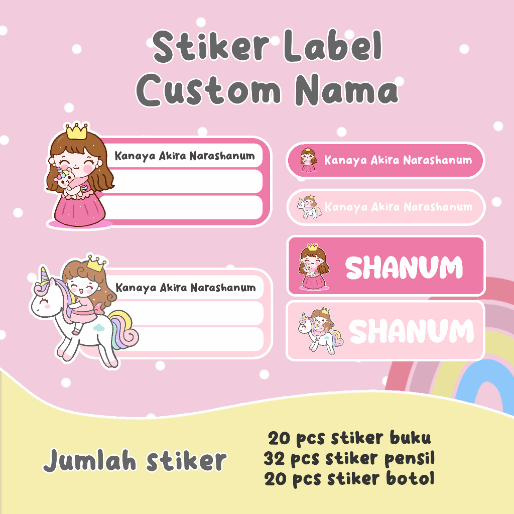 Jual STIKER NAMA CUSTOM BUKU BOTOL PENSIL ANTI AIR | Shopee Indonesia