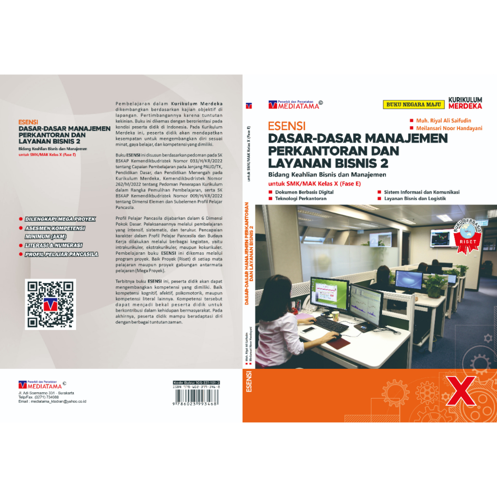 Jual ESENSI - DASAR MANAJEMEN PERKANTORAN DAN LAYANAN BISNIS 2 untuk SMK/MAK Kelas X (Fase E ...