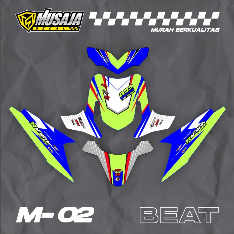 Jual Decal beat karbu fullbody road race biru hijau stabilo - Dekal ...