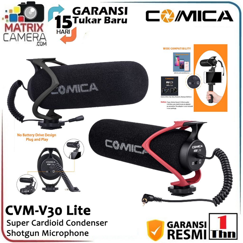 Jual COMICA CVM-VM30 Lite Super Cardioid Condenser Shotgun Microphone | Shopee Indonesia