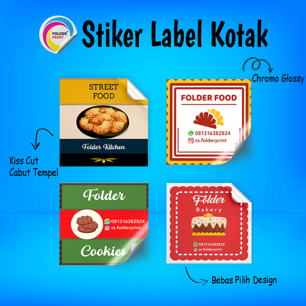 Jual Cetak Stiker Label Kotak Custom Kemasan Produk | Shopee Indonesia