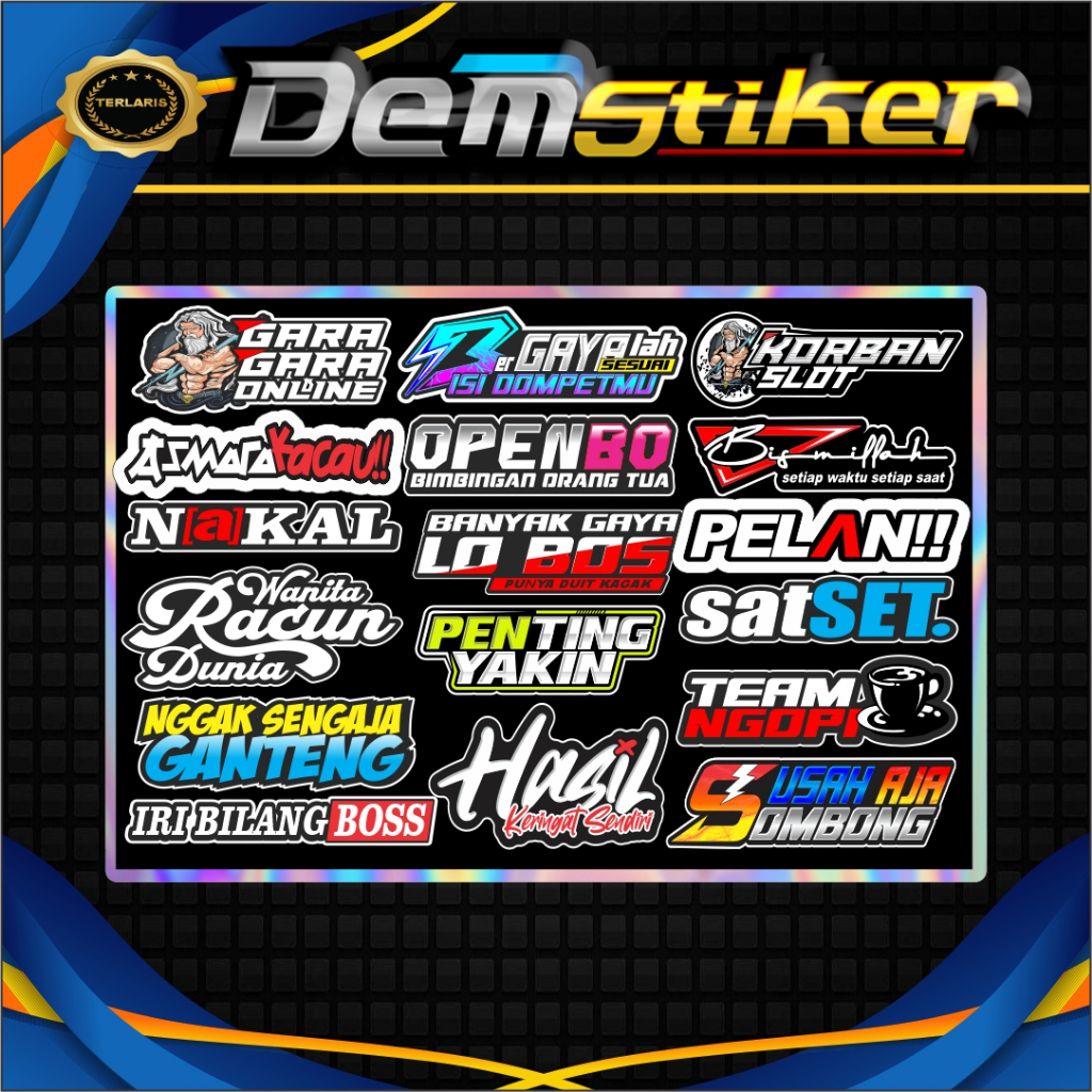 Jual Stiker Pack Hologram Stiker Kata Kata Viral Kekininan Stiker Keren ...