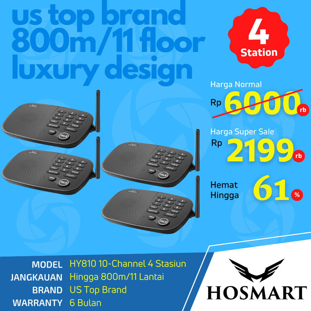 Jual HOSMART HY810 FM Wireless Intercom 10-Channel - Interkom 10CH 4 ... Jual HOSMART HY810 FM Wireless Intercom 10-Channel - Interkom 10CH 4 ...