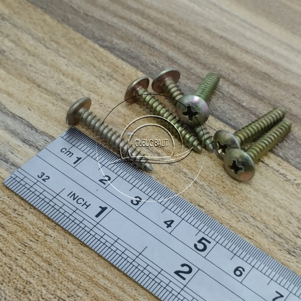 Jual SEKRUP SKRUP T TS TAB TSAB TSAT 8X1 INCHI IN KUNING SCREW PANJANG ...
