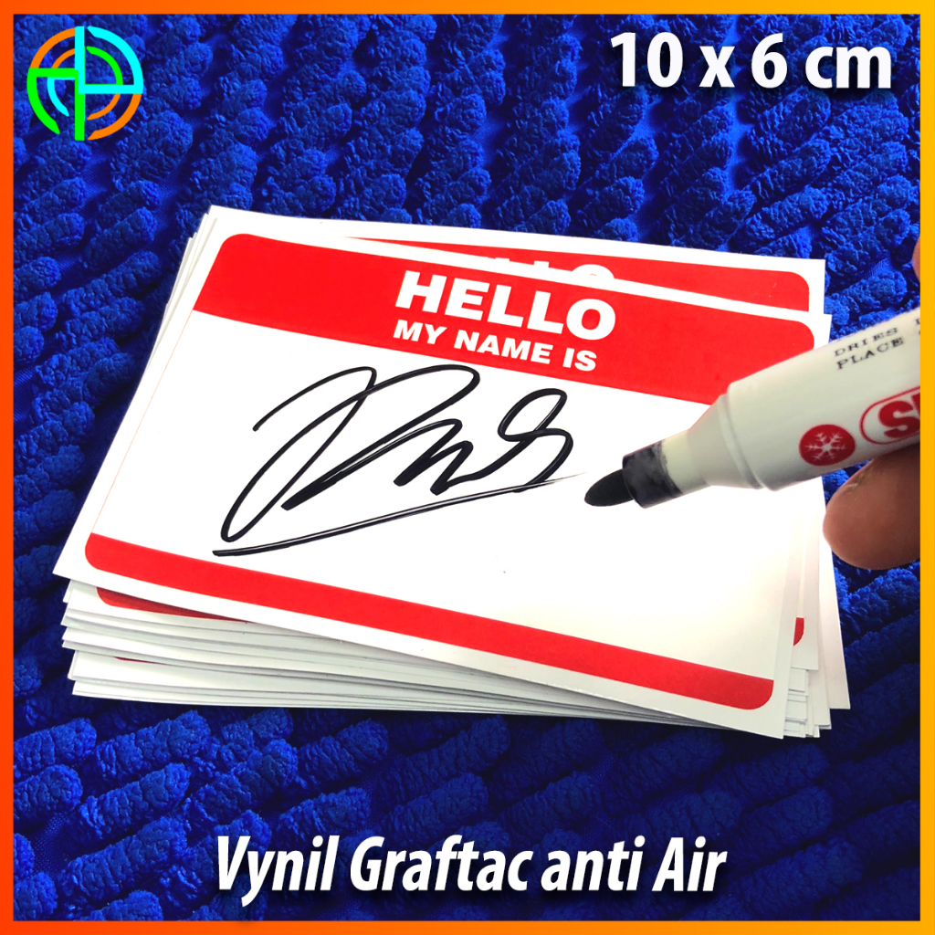 Jual (isi 18lembar ) Sticker Hello My Name is Polos stiker grafity ...