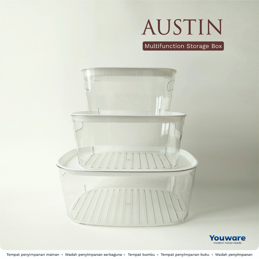 Jual Youware - Austin Storage Box / Organizer / Kotak Penyimpanan Barang Serbaguna Transparan ...