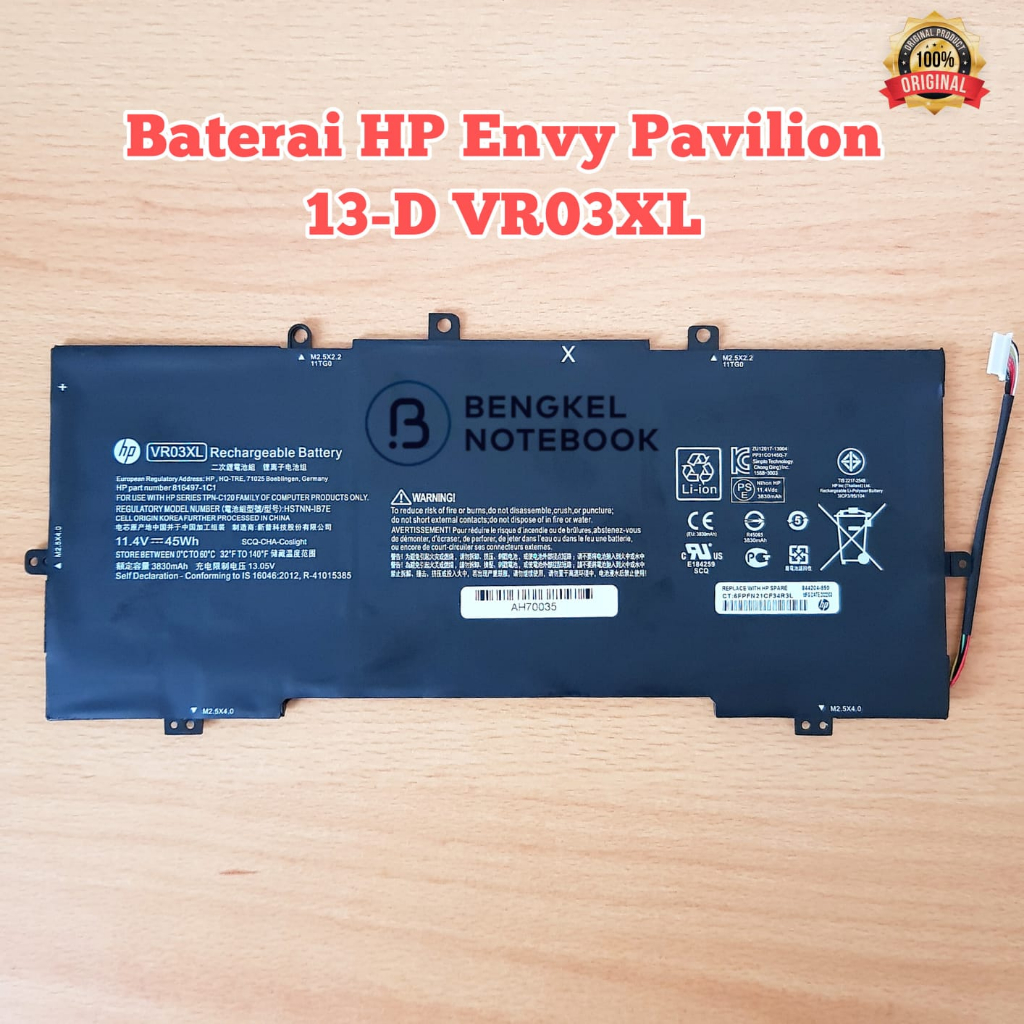 Jual Baterai HP Envy Pavilion 13-D VR03XL Original HSTNN-1B7E HSTNN ...