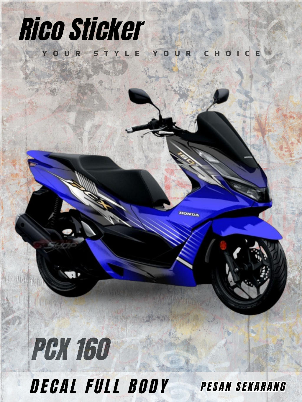 Jual Decal Stiker PCX 160 New Modifikasi Striping Full Body | Shopee ...