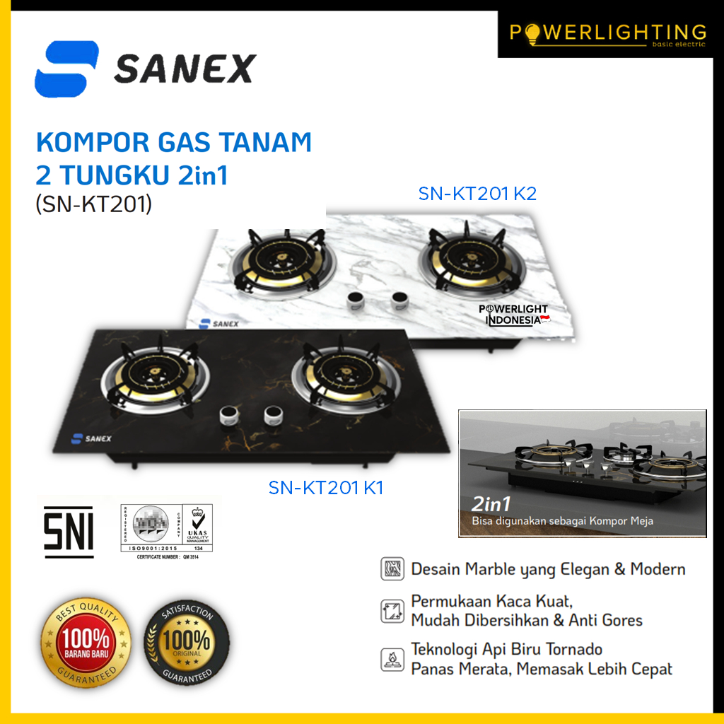 Jual Kompor Kaca 2in1 Tanam dan Meja Marble Series 2 Tungku SANEX SN ...
