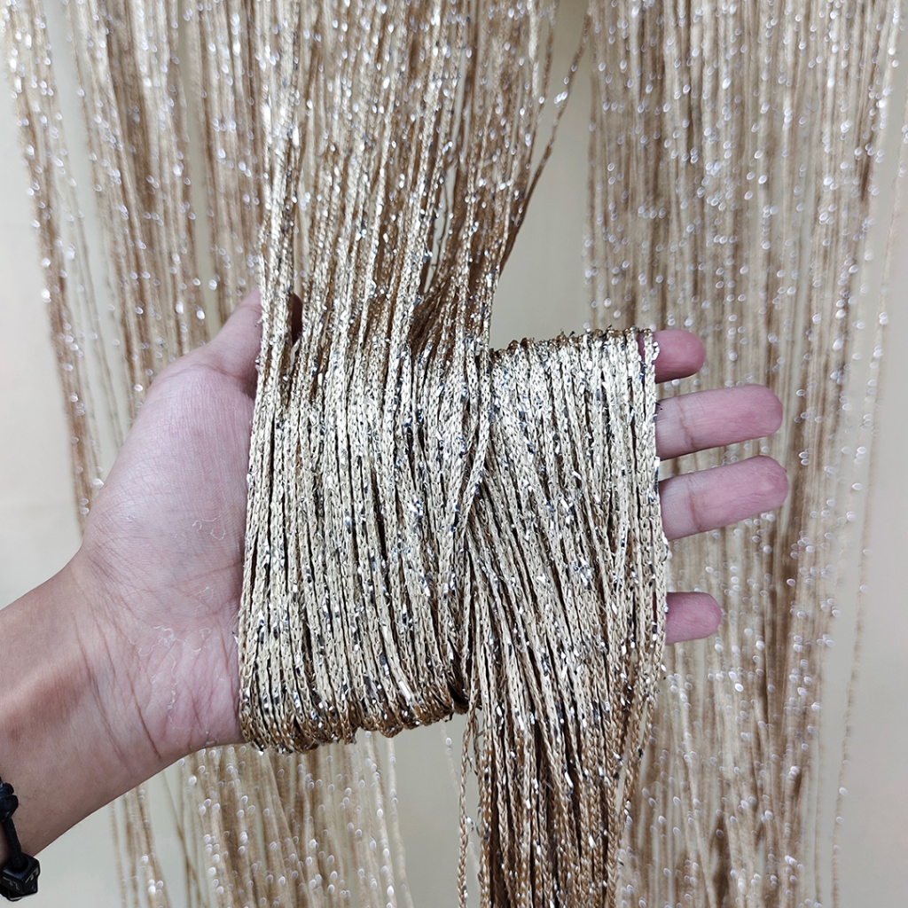 Jual COD TIRAI BENANG GLITER 1X2M DEKORASI //RUMBAI BLING BLING IMPORT ...