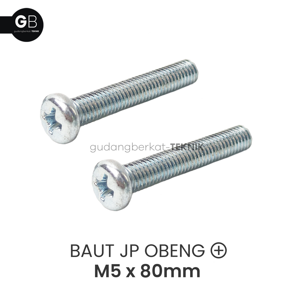 Jual Baut JP 5x80 Pan Head / JP M5x80 Kepala Obeng Plus M5 | Shopee Indonesia
