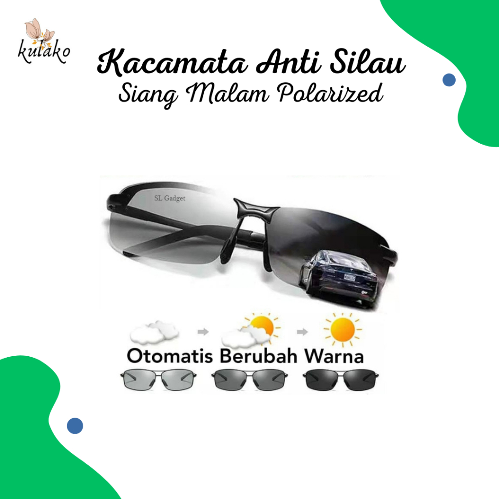 Jual Kacamata Photocromic Anti Silau Siang Malam Polarized Sunglasses untuk Pria dan Wanita ...