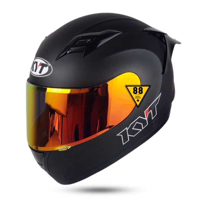 Jual Helm KYT R10 Solid Black Doff Paket Ganteng/HELM FULL FACE KYT R10 ...