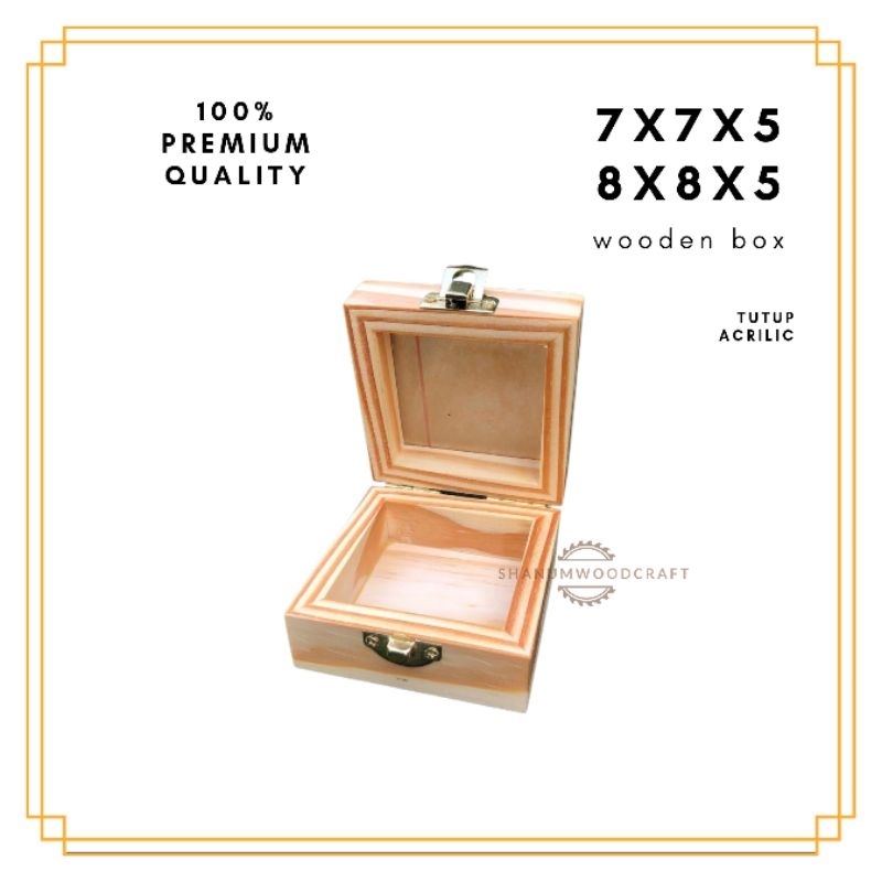 Jual Kotak kayu tutup akrilik / kotak kayu perhiasan / kotak souvenir ...