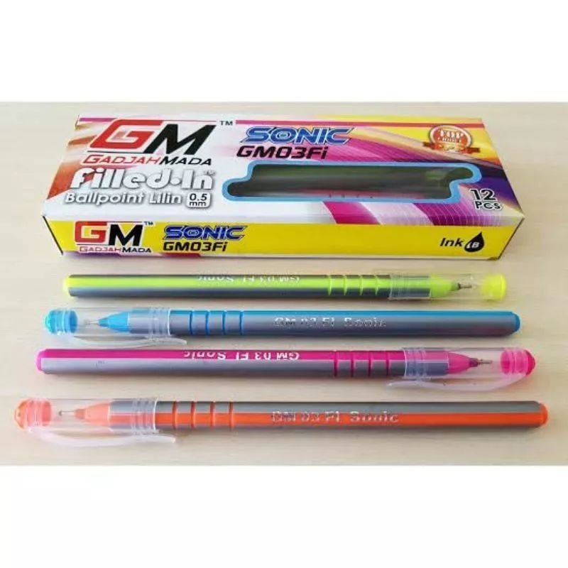 Jual ballpoint/bolpen/pulpen murah meriah Gajah Mada GM03Fi Sonic (isi ...