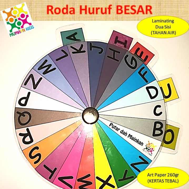Jual RODA PINTAR HURUF BESAR RODA BACA ABJAD BESAR PRODUK EDUKASI ANAK ...