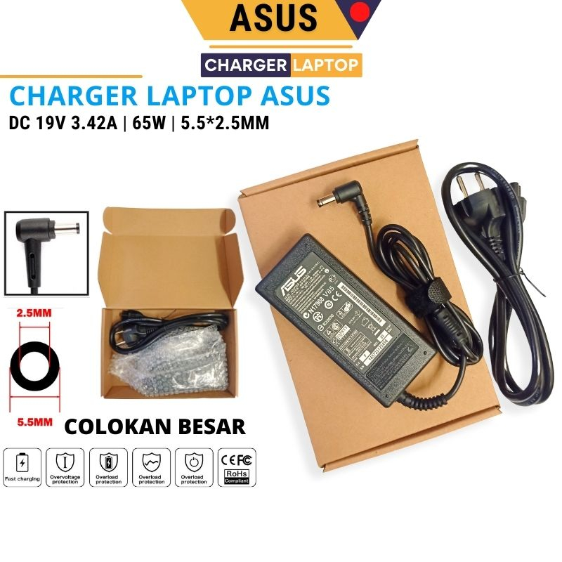 Jual Casan Adaptor Charger Laptop ASUS Standar 19V 3.42A | Shopee Indonesia