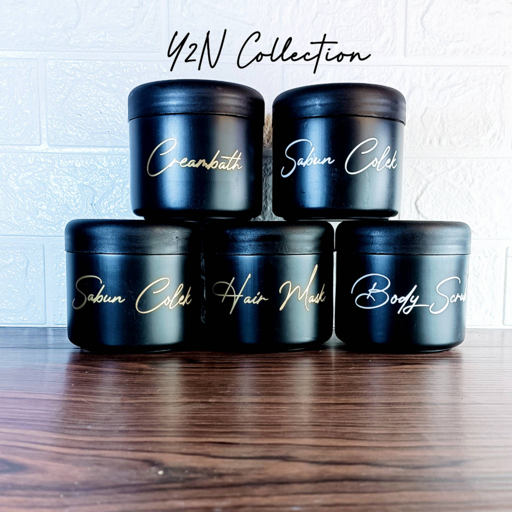 Jual Refill wadah sabun colek jar hitam hair spa body scrub organizer ...