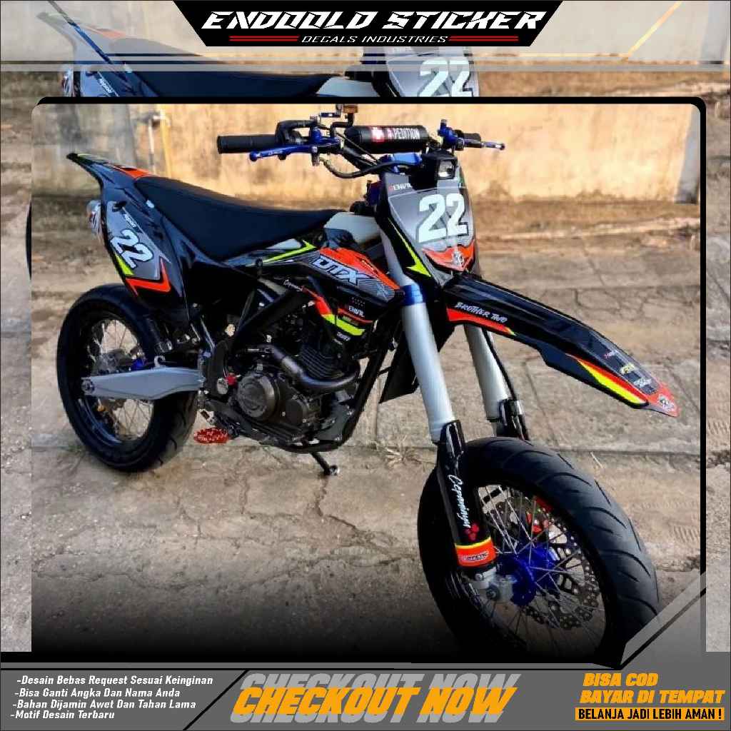Jual PRODUCT DECAL STIKER KLX DTX DTRAKER BIRU SIMPLE motif BISA CUSTOM ...