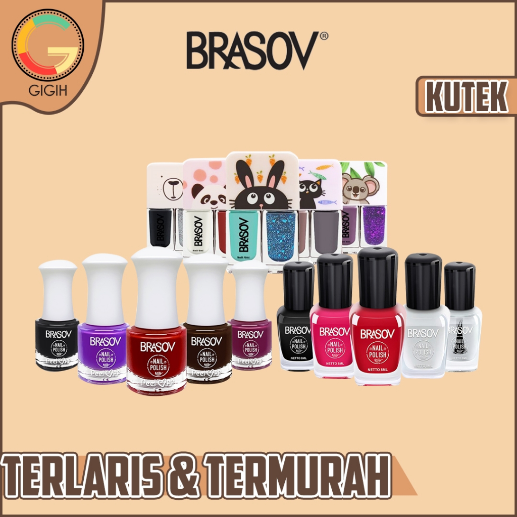 Jual KUTEK BRASOV PEEL OFF 9 ML / 2IN1 KUTEK KARAKTER / KUTEK BENING ...