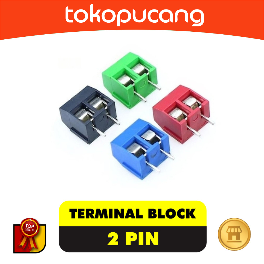 Jual Terminal Block 2P 2 pin WARNA p Skrup Screw PCB Blok konektor ...