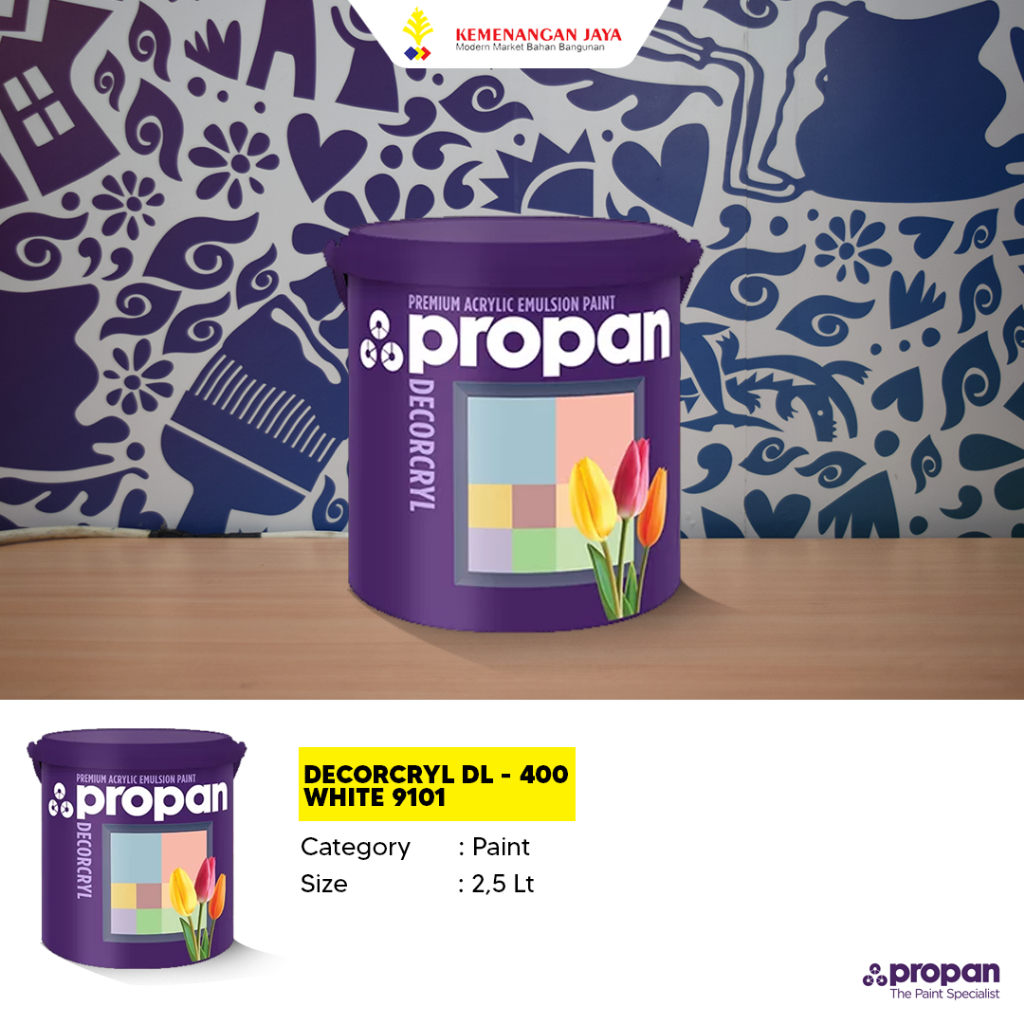 Jual CAT TEMBOK PROPAN / DECORCRYL DL 400 WHITE 9101 / 2,5 L | Shopee ...