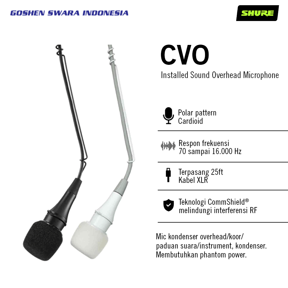 Jual Shure CVO overhead Microphone | Shopee Indonesia