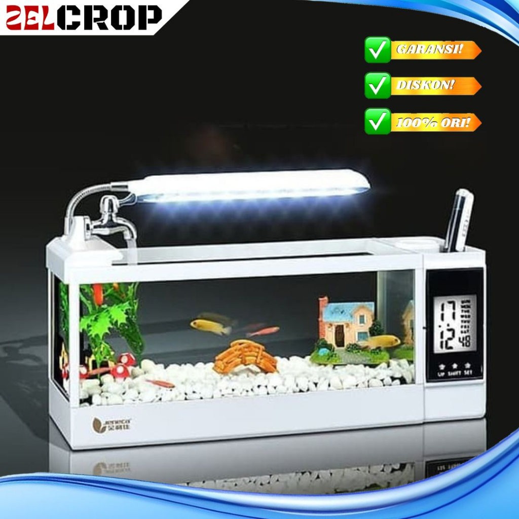 Jual Aquarium Meja Minimalis Kaca Akrilik Plastik Kecil Paket Aquascape ...