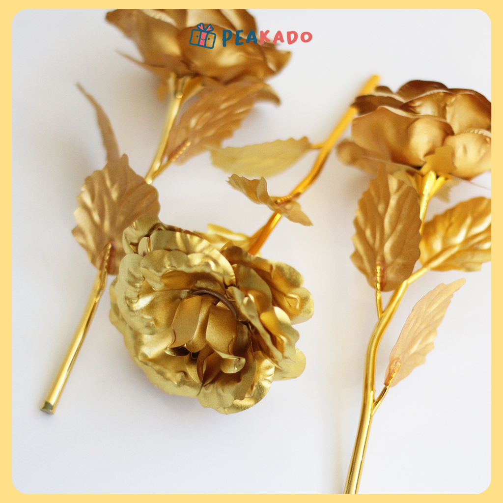 Jual Bunga Mawar Emas Rose Gold 24k Valentine Hari Ibu Mother Day Ulang ...