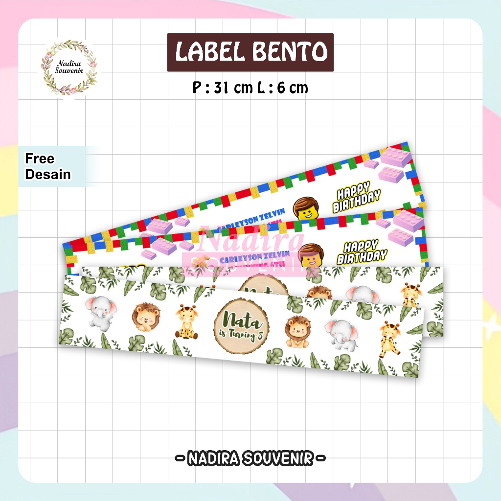 Jual LABEL BENTO LABEL ULANG TAHUN LABEL NASI BOX LABEL NASI KOTAK BISA ...