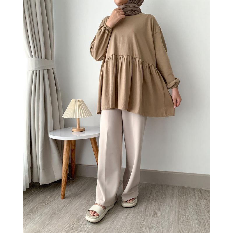 Jual Ruffle Top Busui Friendly Oversize Blouse Kaos Oversize Bukaan ...