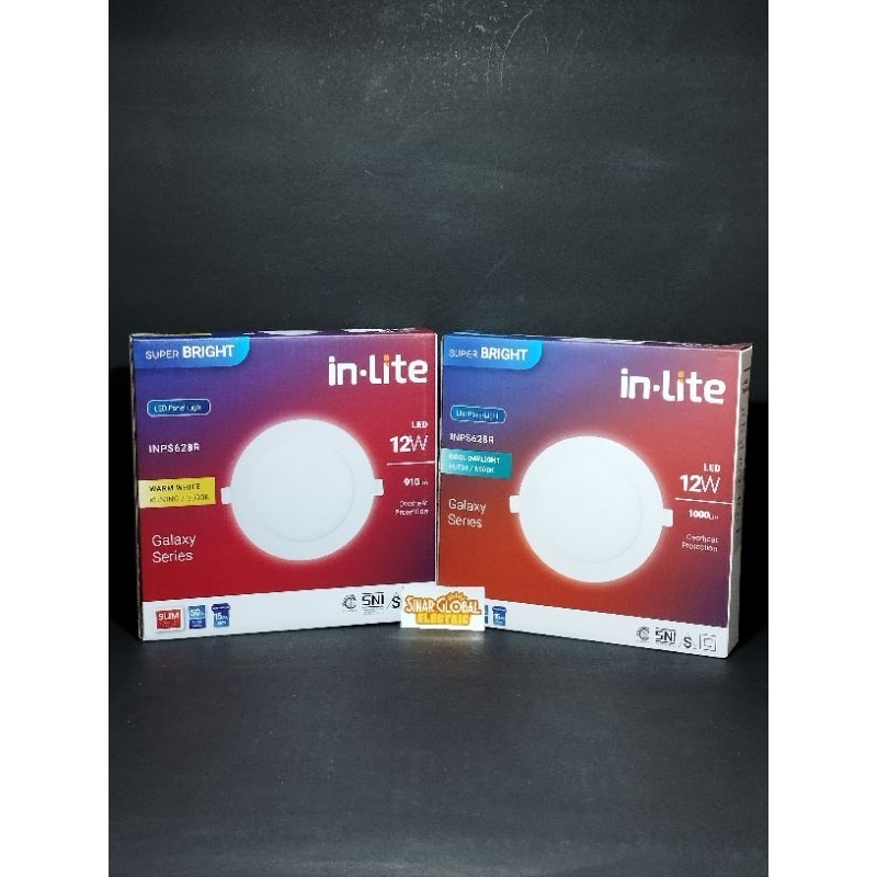 Jual Lampu downlight panel IB led inlite INPS628R bulat 12 watt ...