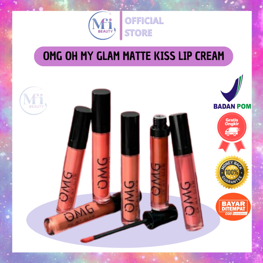 Jual MFI - OMG OH MY GLAM MATTE KISS LIP CREAM BPOM LIPSTIK LIP CREAM | Shopee Indonesia